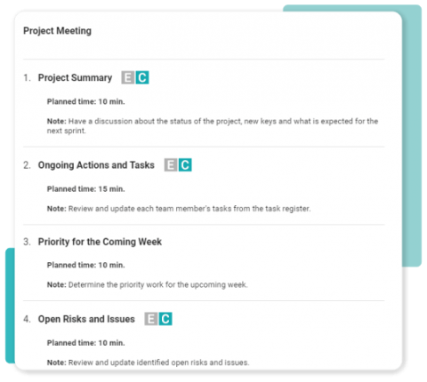 Project Meeting: Free Agenda Template to use | Beenote